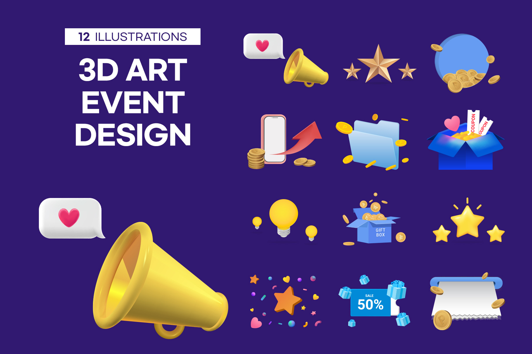 3D ART Event Design Vector, a Templates & Theme by Design Present