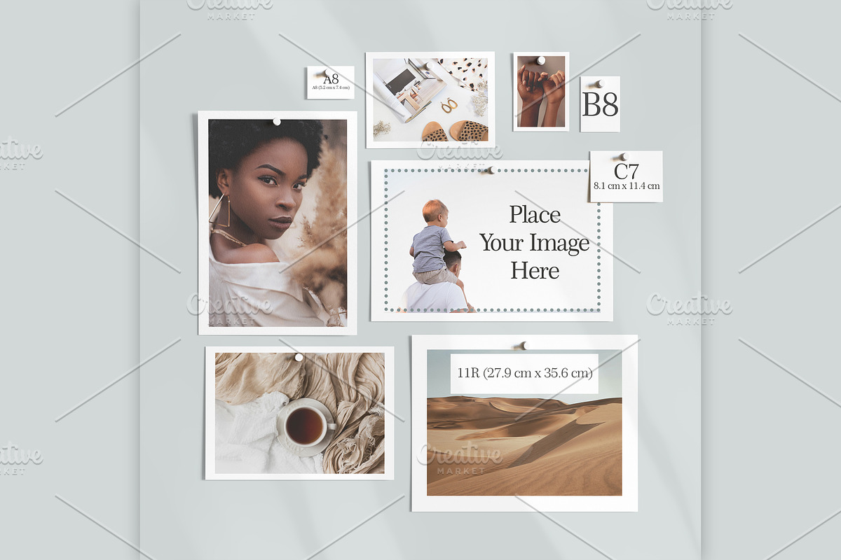 Moadboard poster Mockup kit | Creative Market