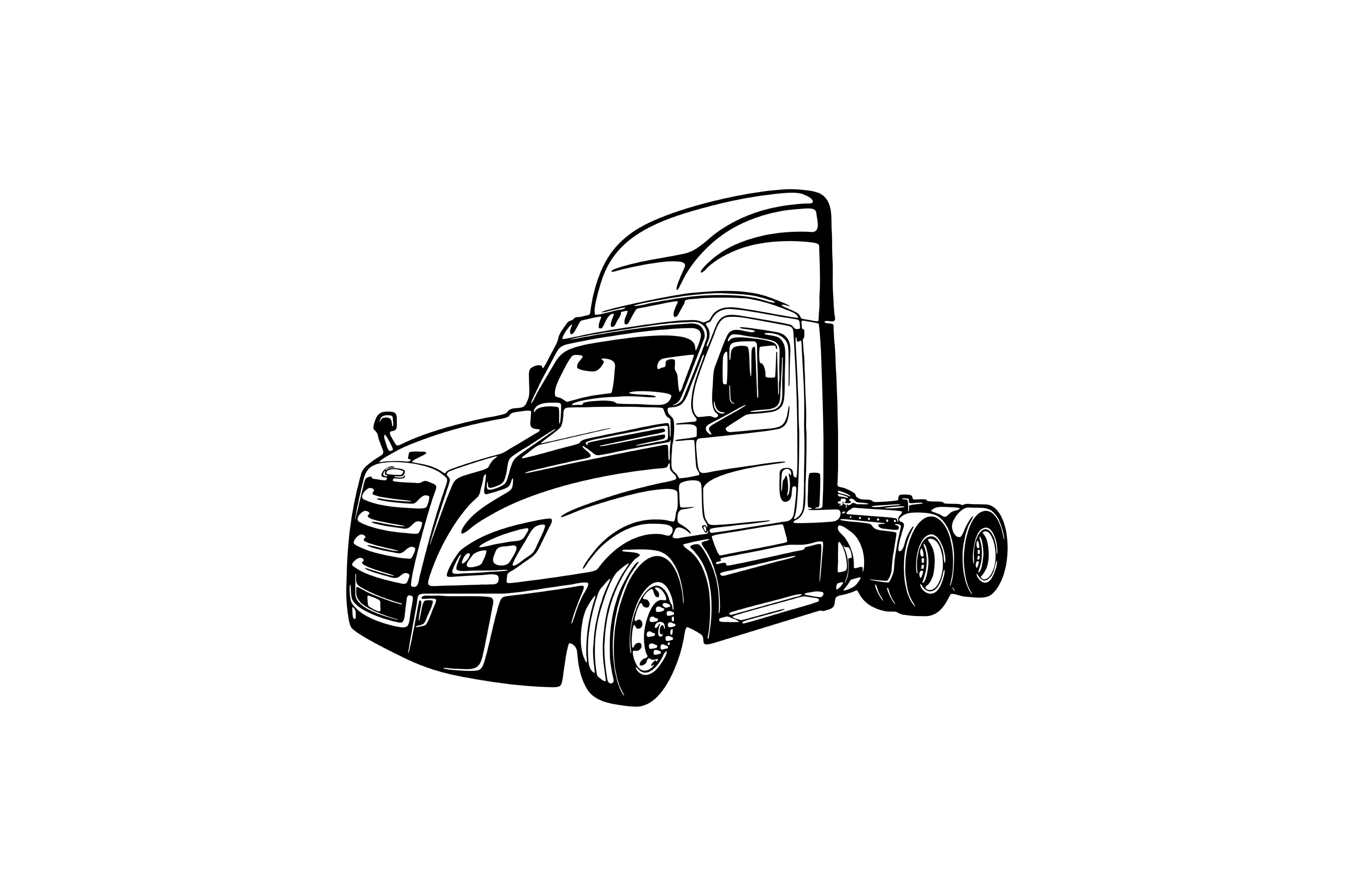 Semi Truck American Truck - Cut, a Transportation Illustration by ...