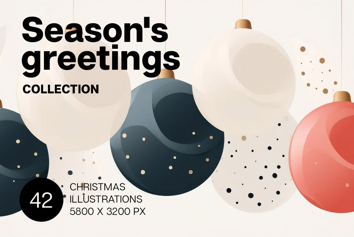 Season's greetings. Collection, a Seasonal Illustration by Handmadefont