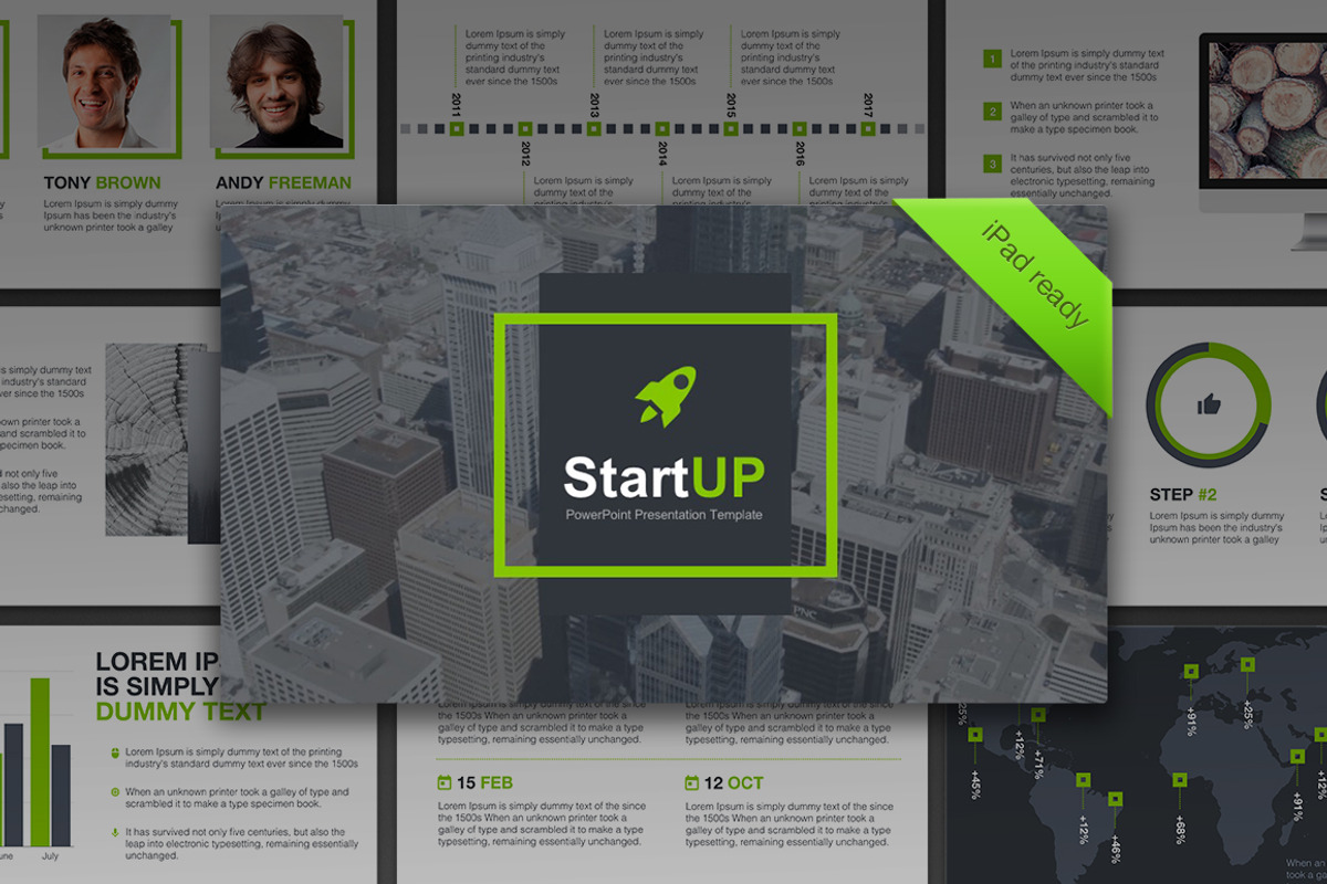 StartUP PowerPoint Template, a Presentation Template by HiSlide.io