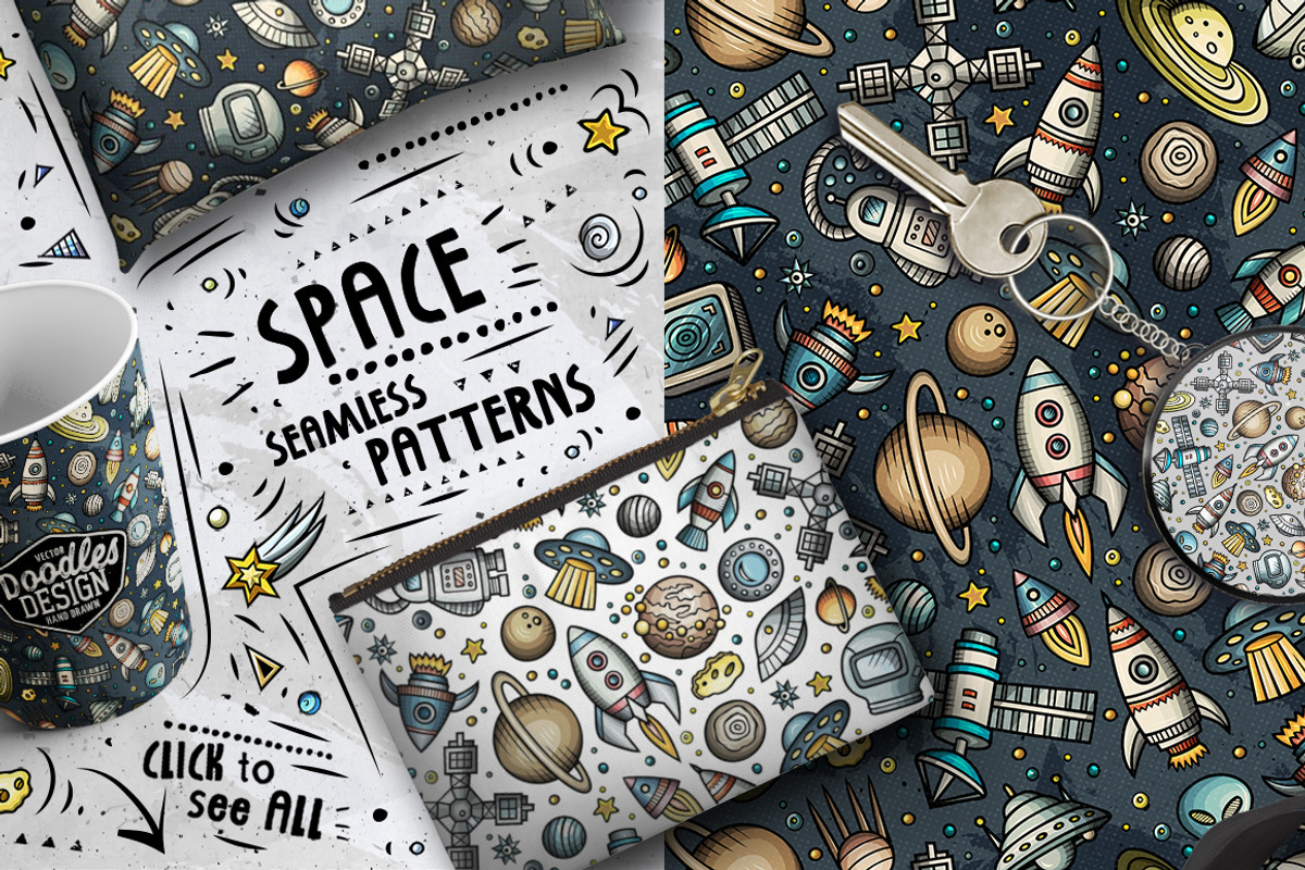 Space Cartoon Doodle Big Pack, a Decorative Illustration by BALABOLKA