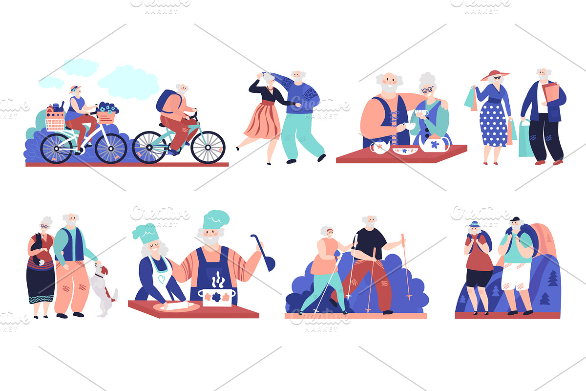 Elderly characters. Old people, a Background Graphic by Valerie Bodnar
