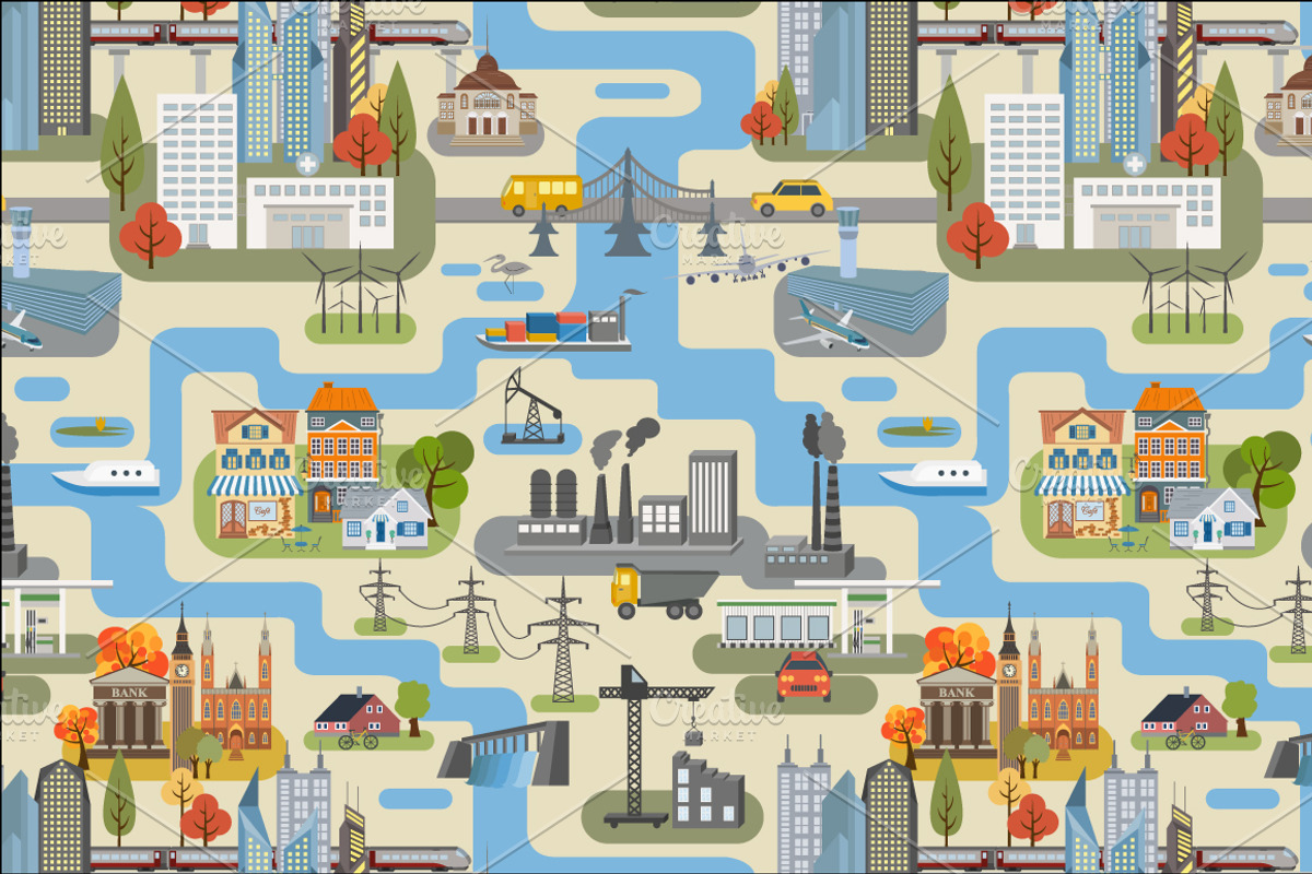 Great City Map Creator set, a Transportation Illustration by pet design ...