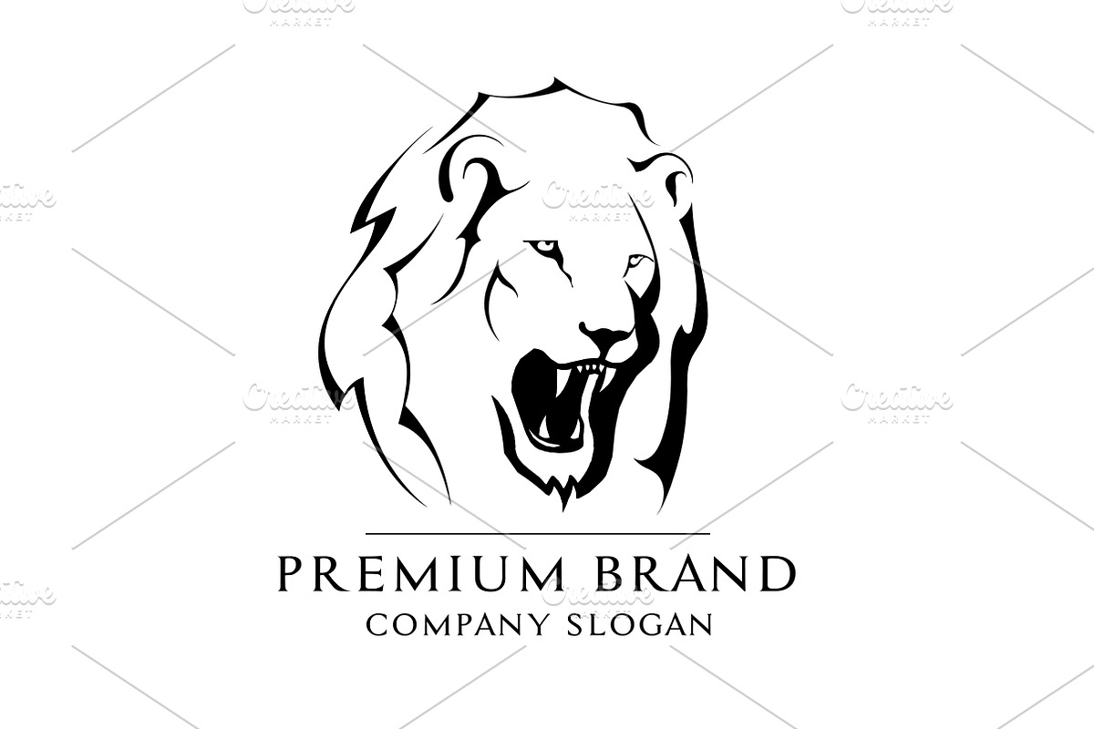 Premium Lion Logo & Mock-Up- Vector, a Branding & Logo Template by ...