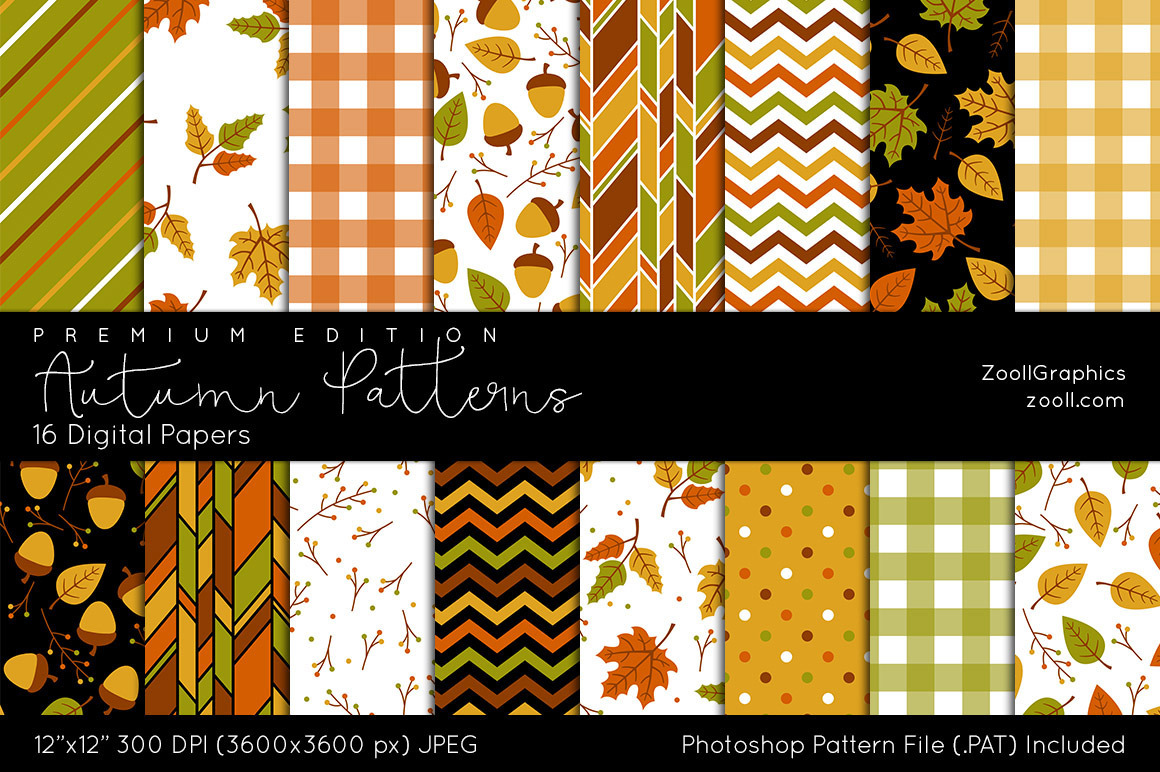 Autumn Digital Papers, a Pattern Graphic by ZoollGraphics