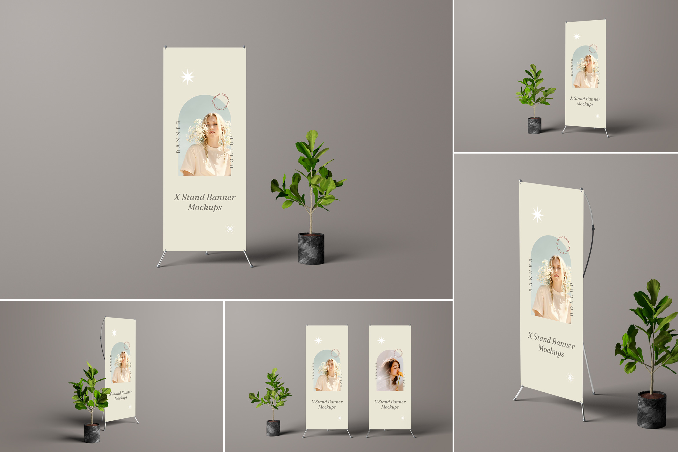 X Stand Banner Mockups, a Print Template by artimasa