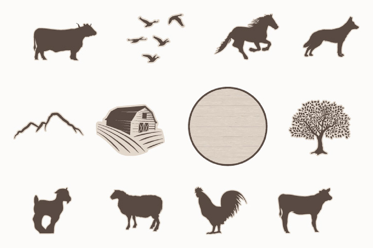 12 Countryside, farm barn, animals, an Animal Illustration by Bloom21Art