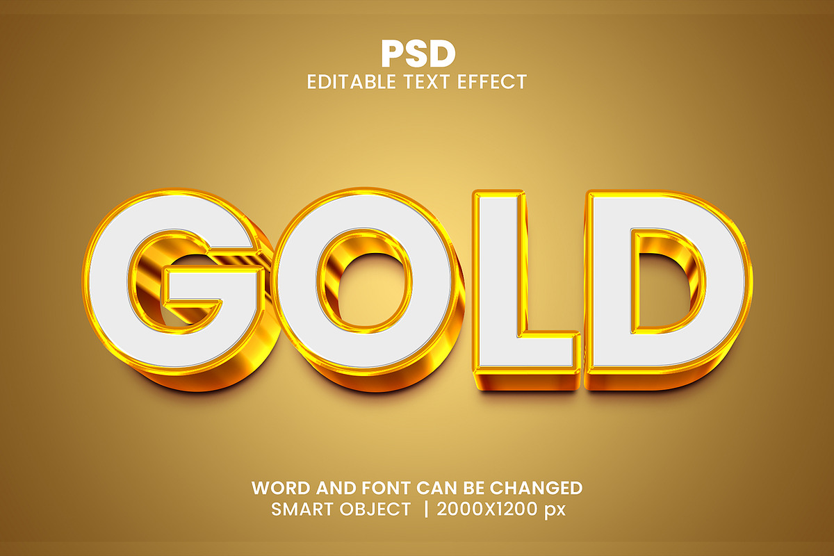 Gold 3d Editable Psd Text Effect, a Layer Style Add-On by bdrobin