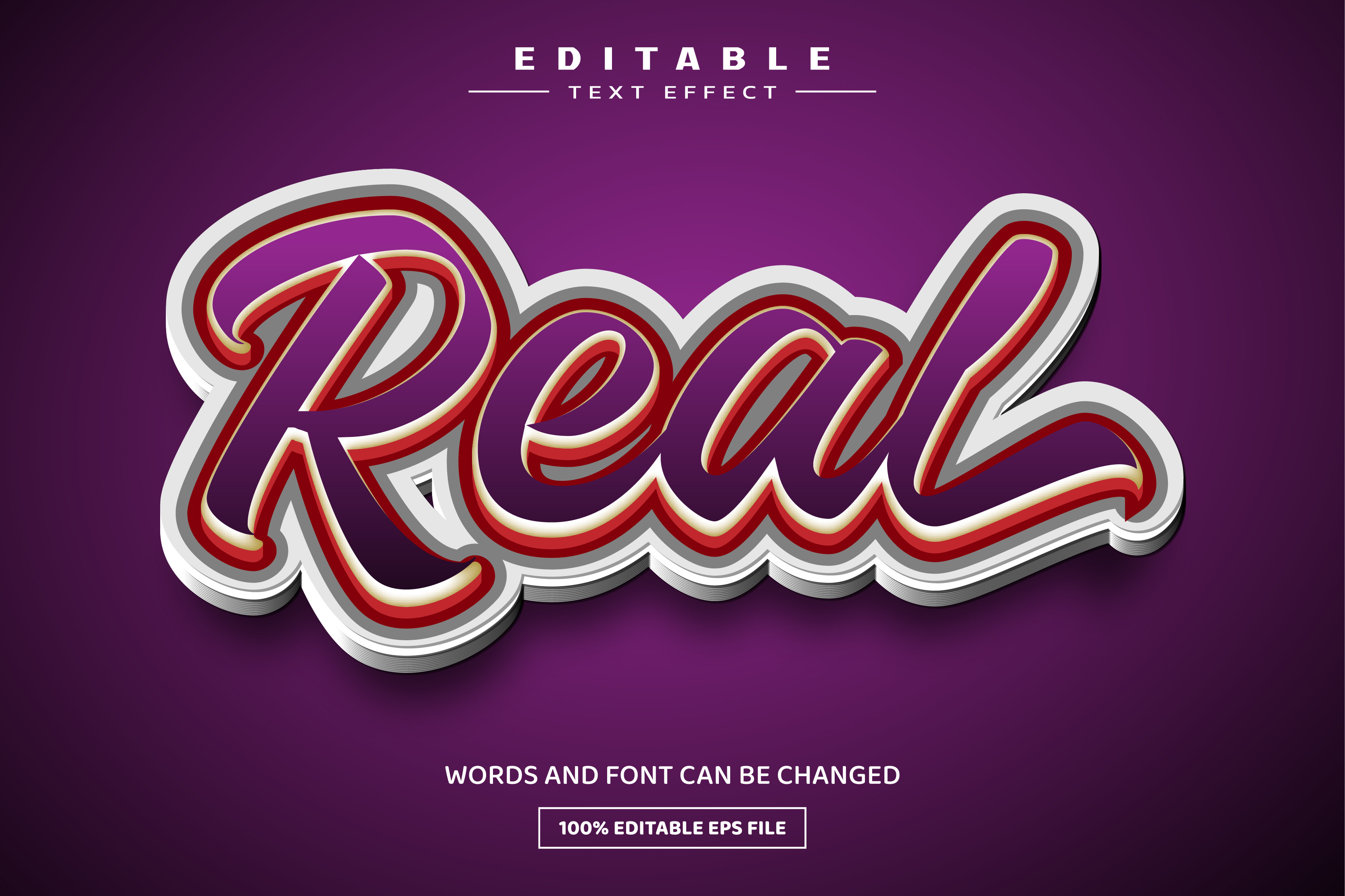 Real 3D editable text effect | Creative Market