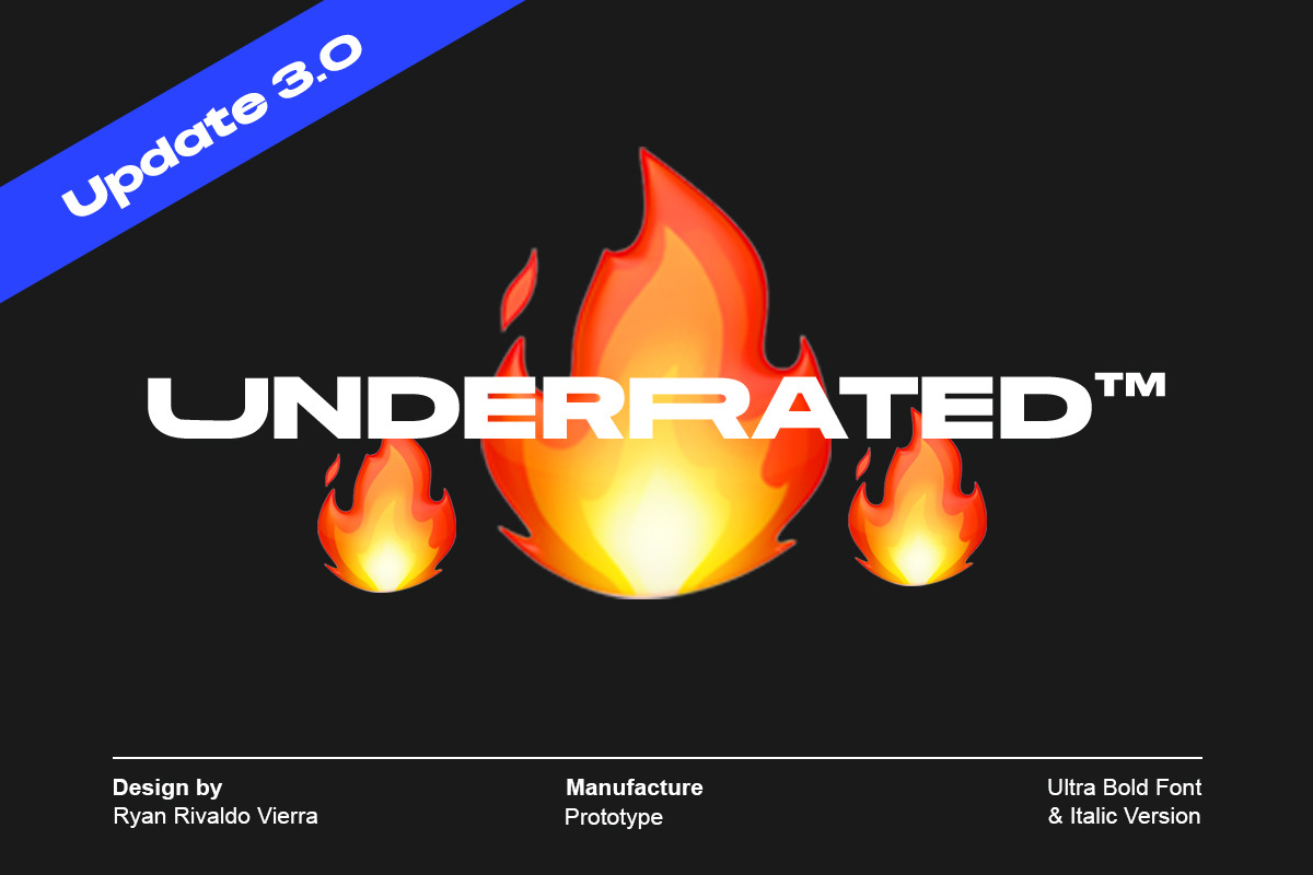 Underrated Font Update 3.0, a Sans Serif Font by Ryan Rivaldo Vierra