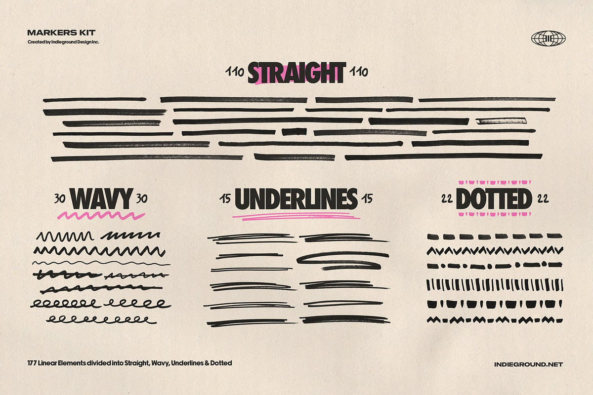 Markers Kit, an Object Graphic by Indieground Design Inc.