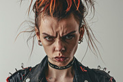 An angry punk female, a Person Photo by Handmadefont