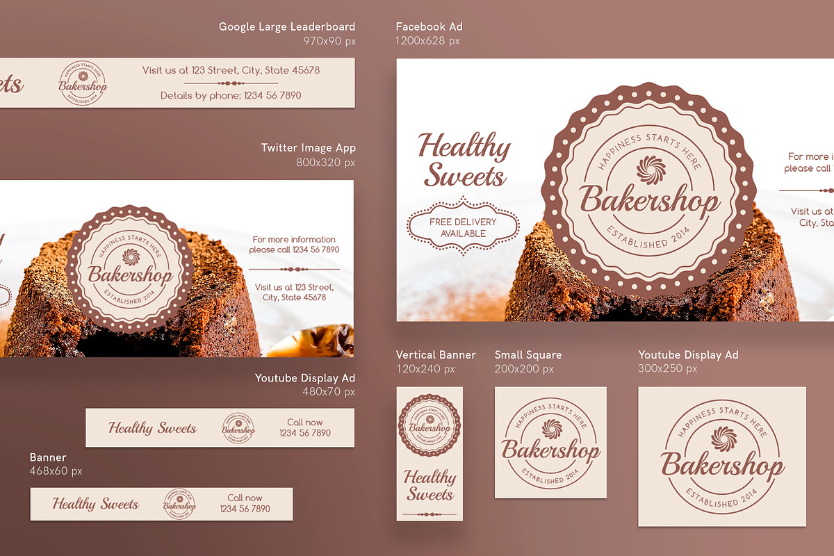Mega Bundle | Baker Shop, a Poster Template by Amber Graphics
