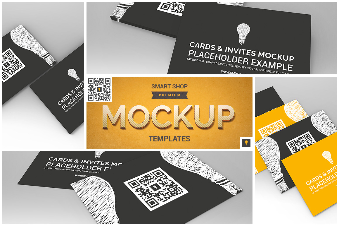 Invitation Card Mockup, a Print Template by Shocky Design Studio