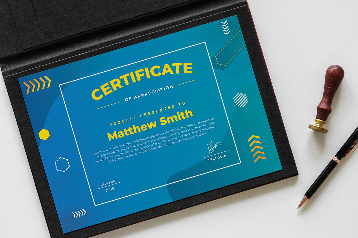Gradient Certificate Design Template
