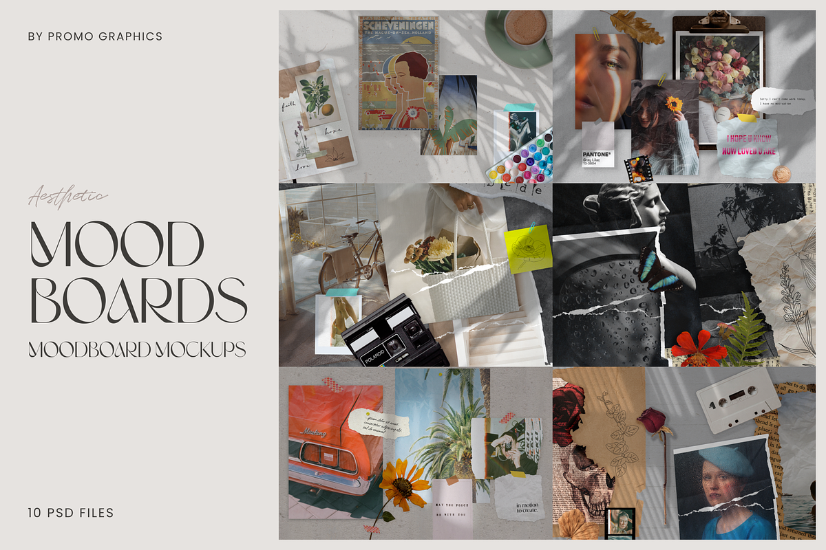 Moodboard Mockups, an Advertising Mockup by Promo Graphics | Creative ...