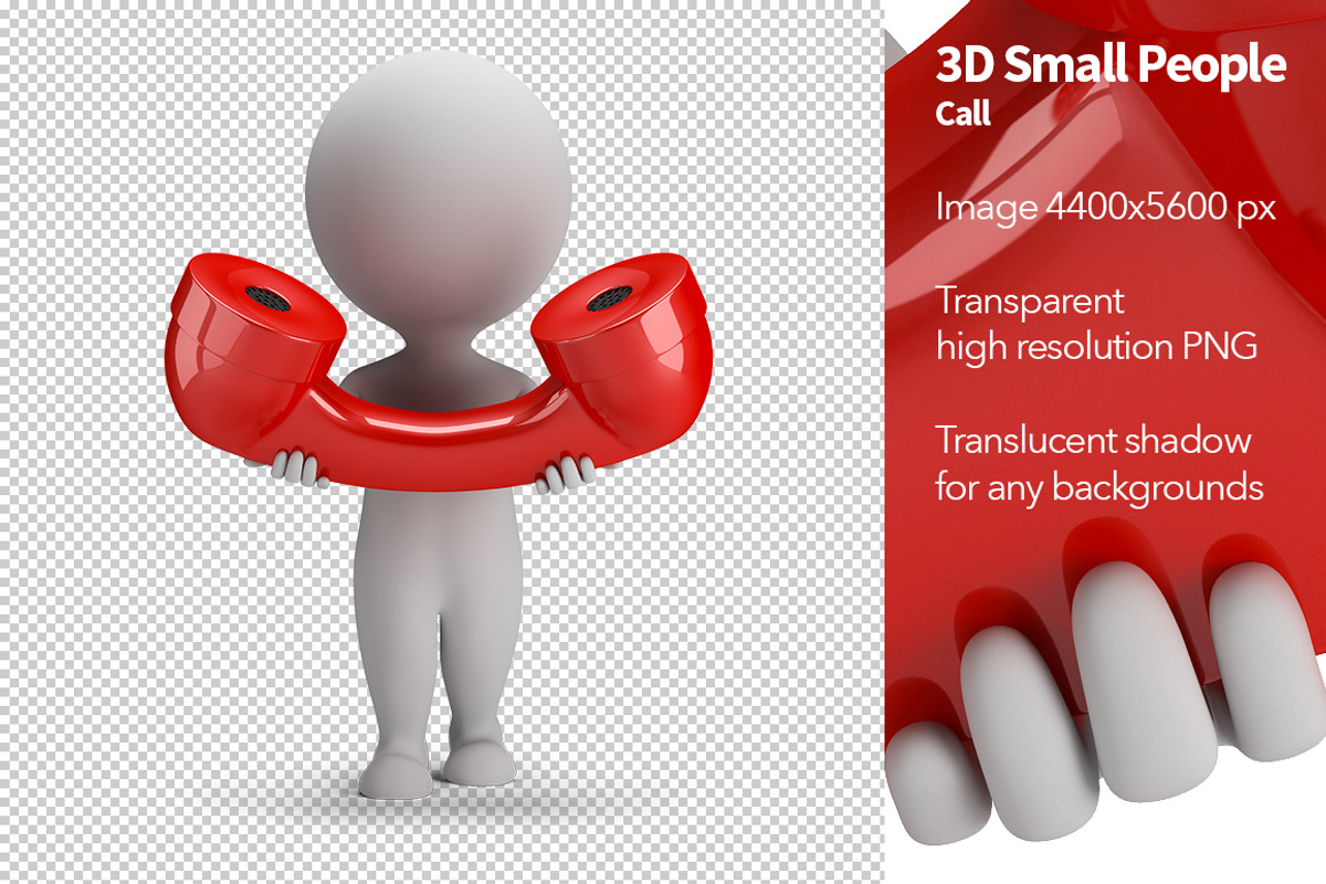 3D Small People - Call, a Person Illustration by Anatoly Maslennikov