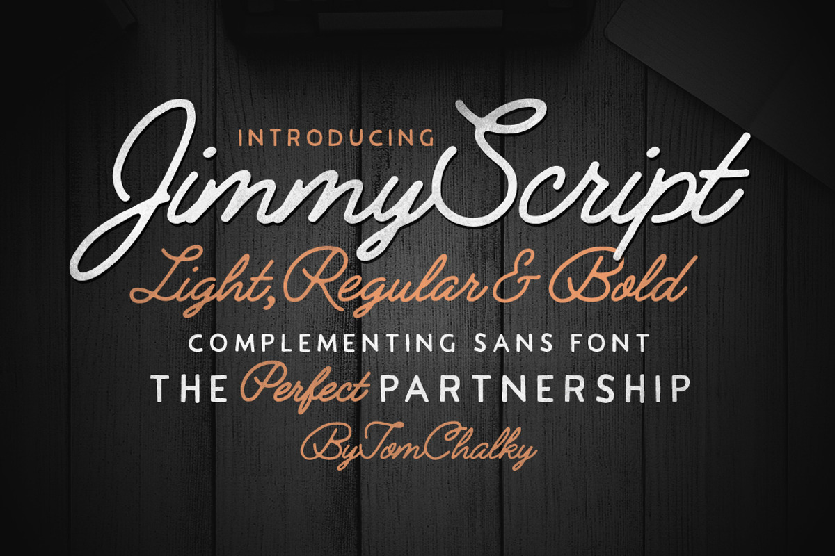 Jimmy Font Duo (5 Fonts) + Extras!, a Script Font by Tom Chalky