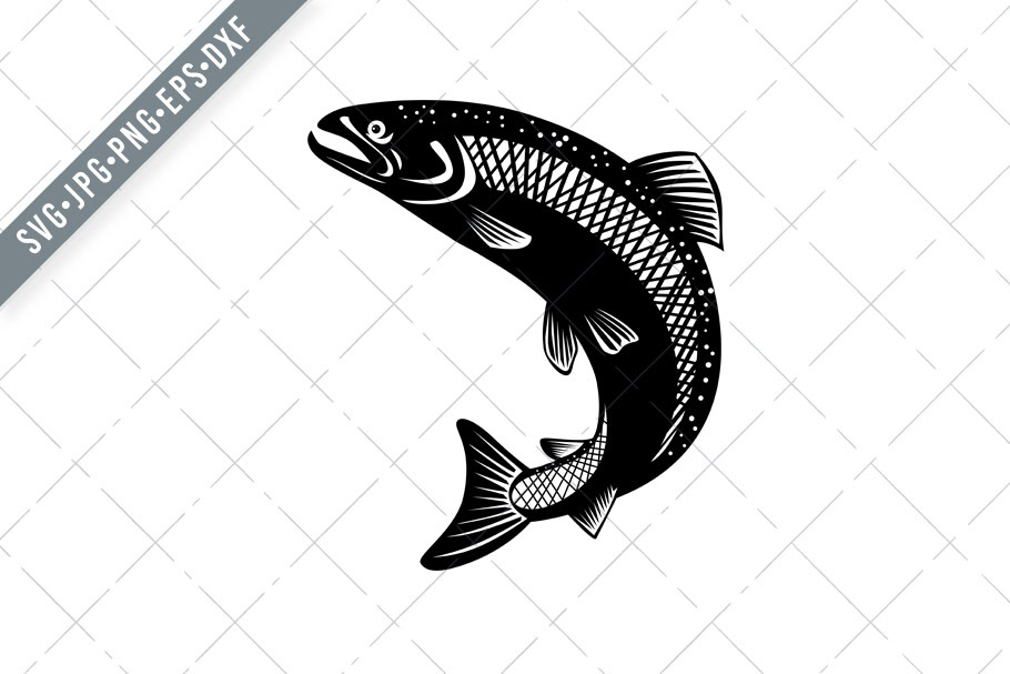 Rainbow Trout or Steelhead SVG, an Illustration by patrimonio ...