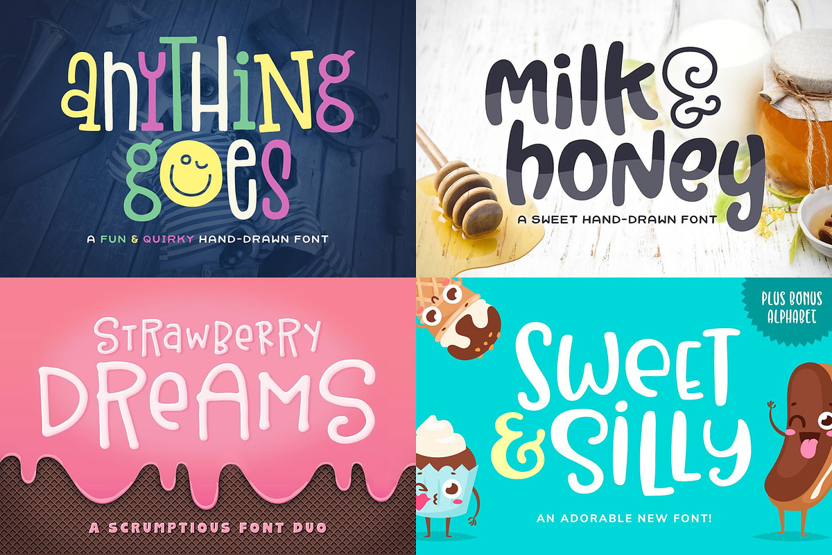 Sweet Tooth Font Bundle, a Slab Serif Font by Denise Chandler