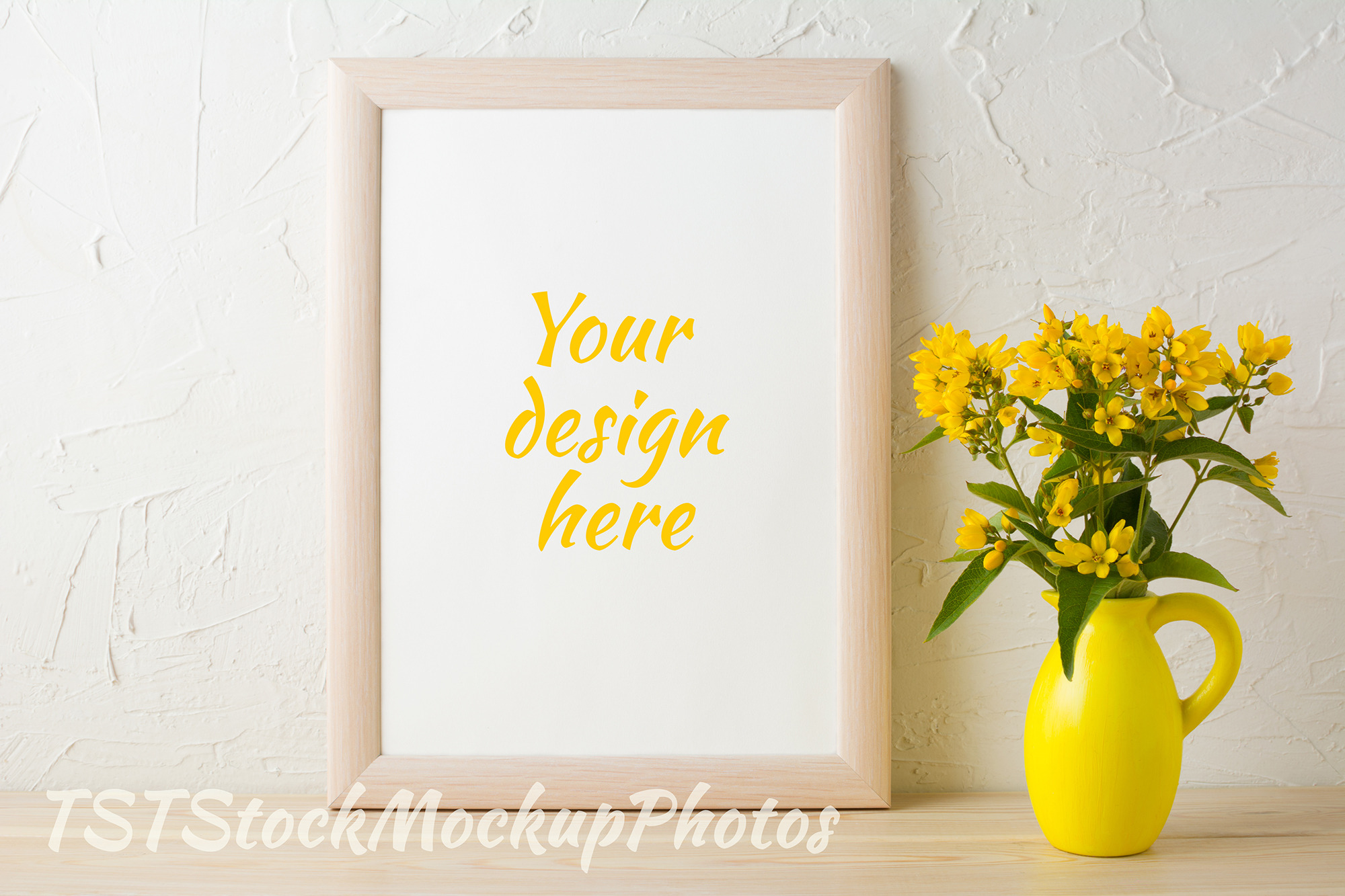 Frame mockup with yellow pitcher, a Print Template by TasiPas