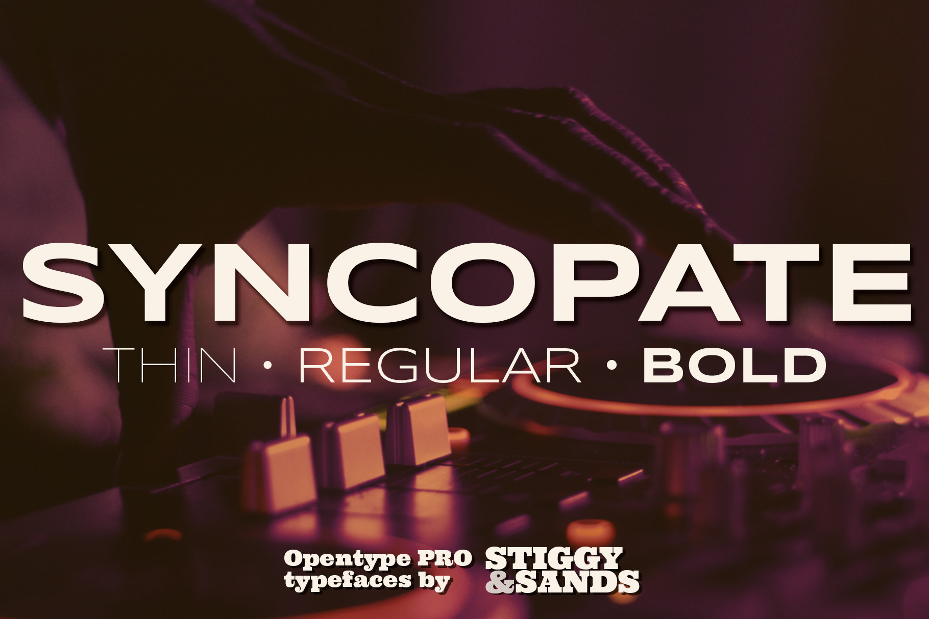 Syncopate Pro Family, a Sans Serif Font by Stiggy & Sands