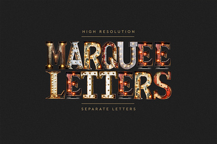 Retro style Marquee sign letters | Graphic Objects ~ Creative Market