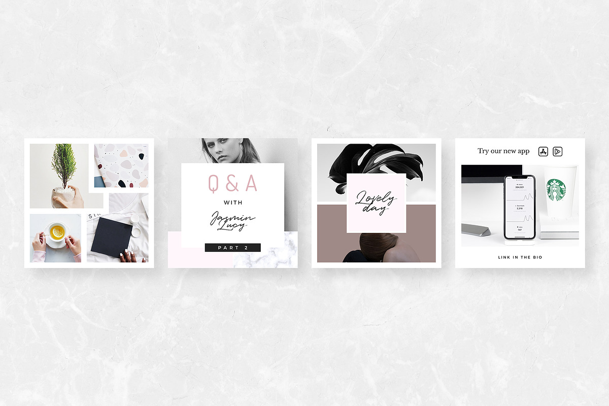 Hazel Instagram Pack, a Social Media Template by Crevo Studio