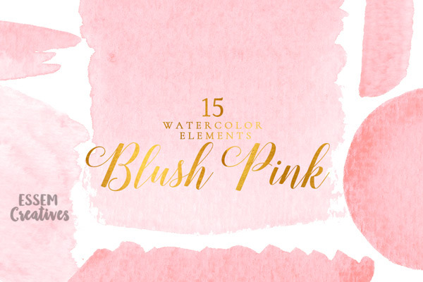 Blush Pink Watercolor Splash Clipart, a Texture Illustration by Essem ...