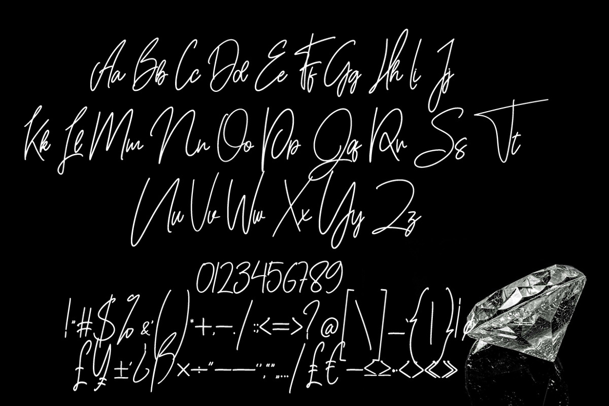Diamond Signature - Handwritten Font, a Script Font by skiiller studio