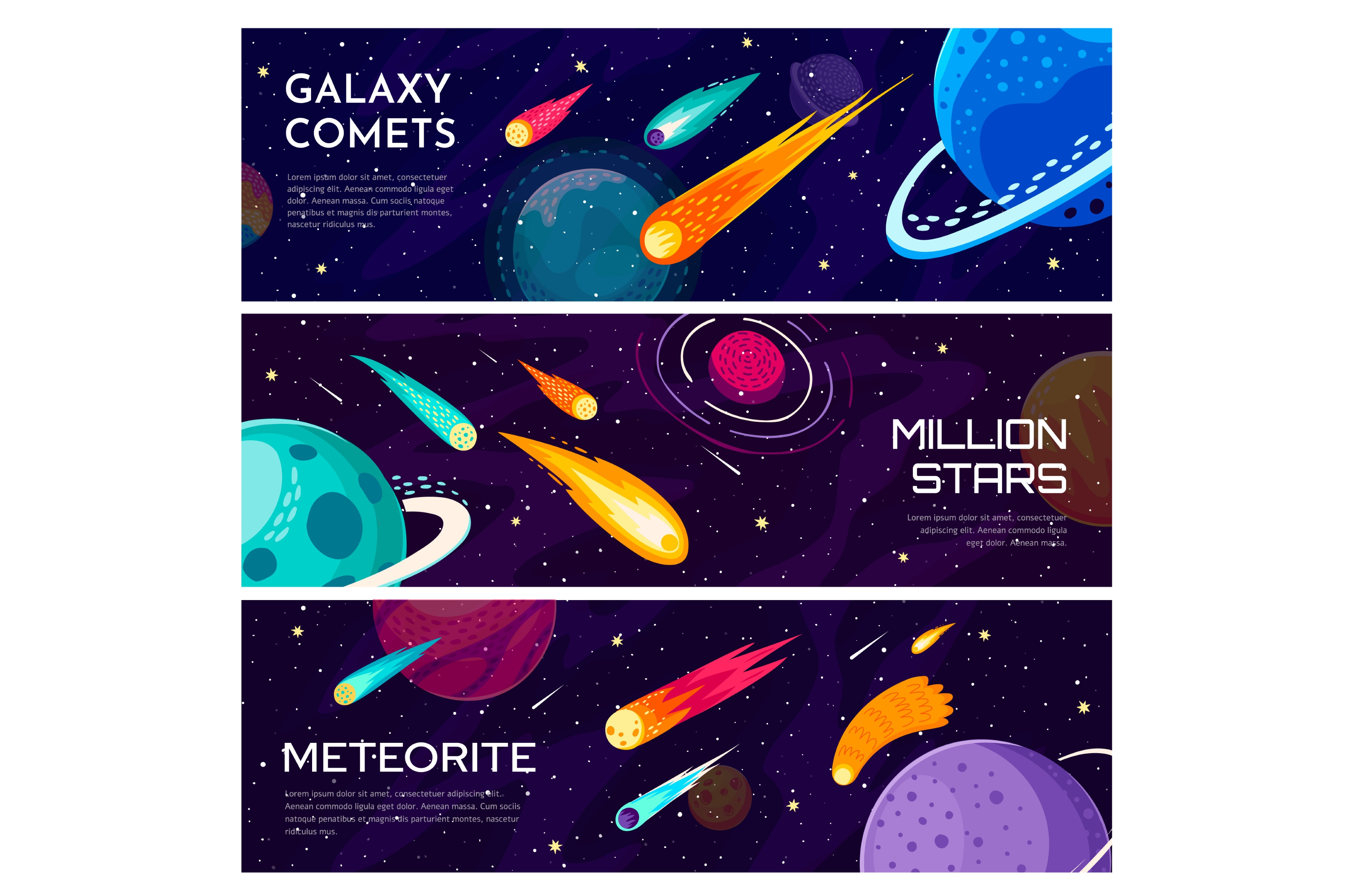 Galaxy universe banners, a Technology Illustration by Vector Tradition