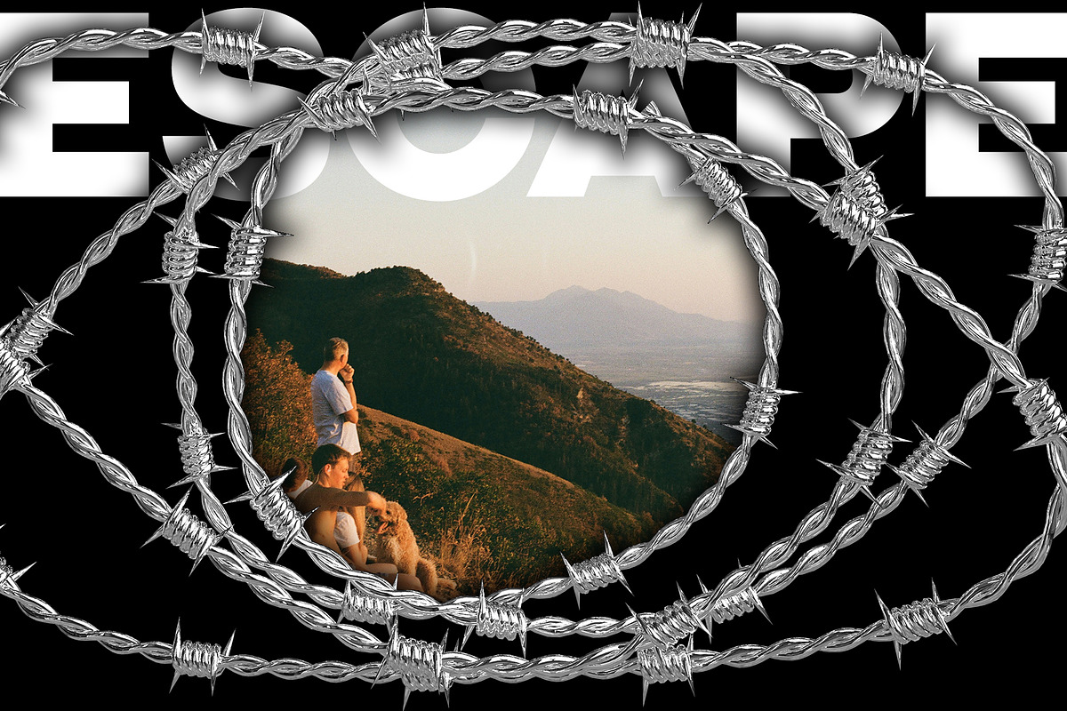 Barbed Wire Pack v.0.01 - 38 PNG, an Object Graphic by Hainz Studio