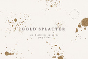 GOLD GLITTER SPLATTER / png files, a Texture Illustration by KruthDesign