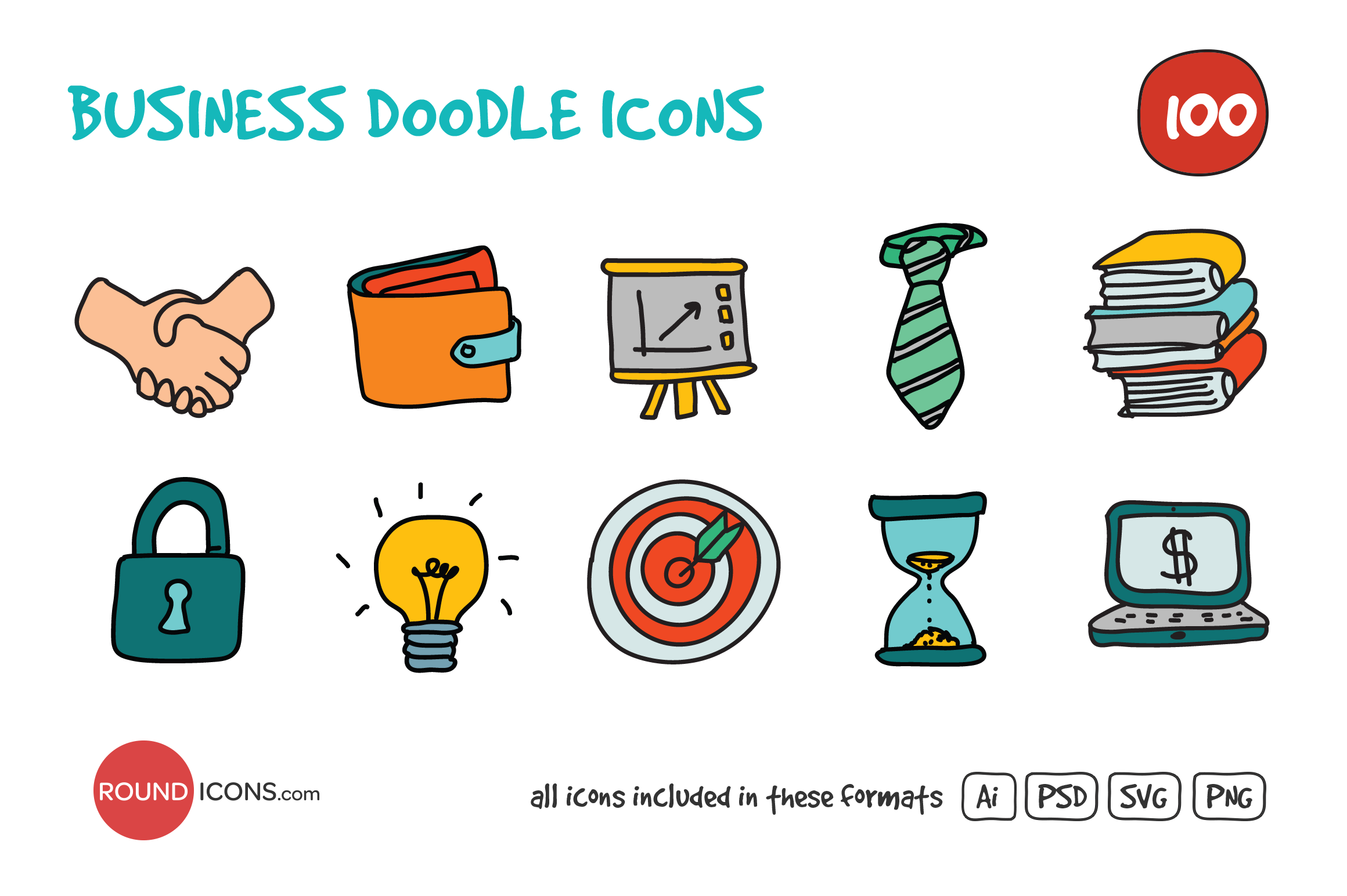 Business Doodle Icons Set, an Icon by Vectopus.com
