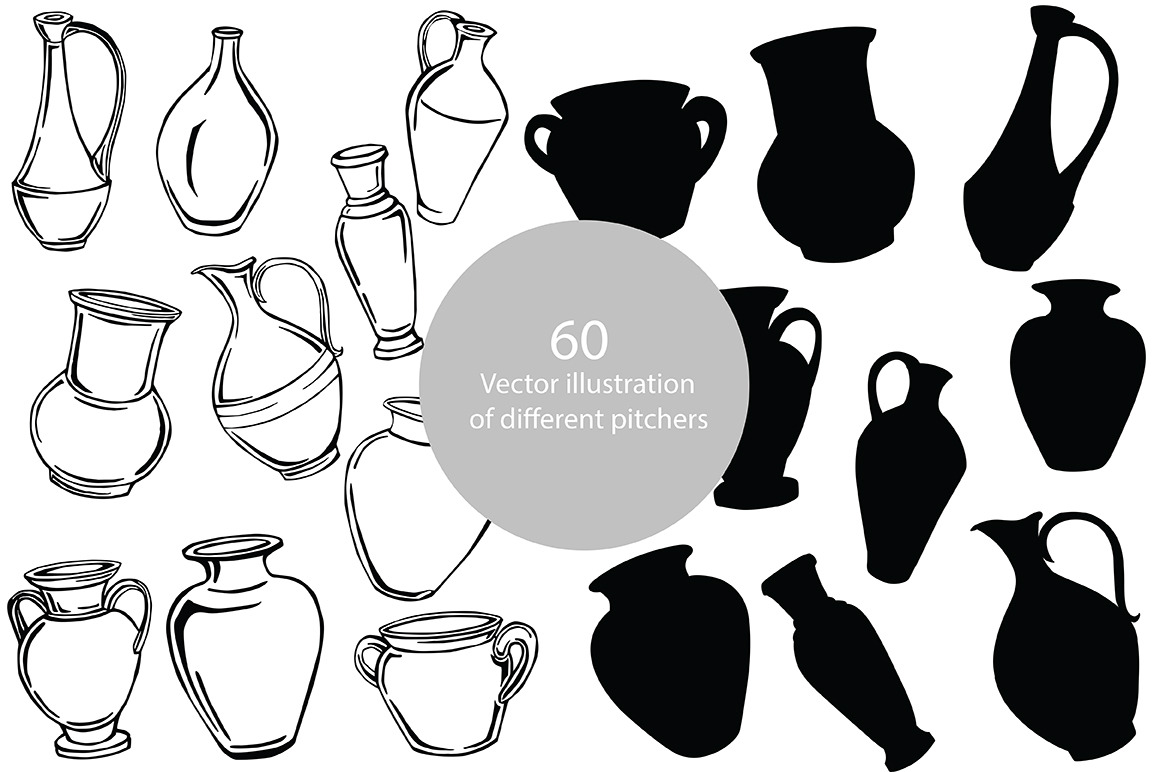 Vector illustration pitchers, an Illustration by risovanya