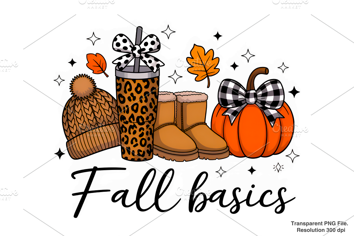 Retro Fall Basics, Fall Coquette Png, a Graphic by X-ART DESIGN STUDIO