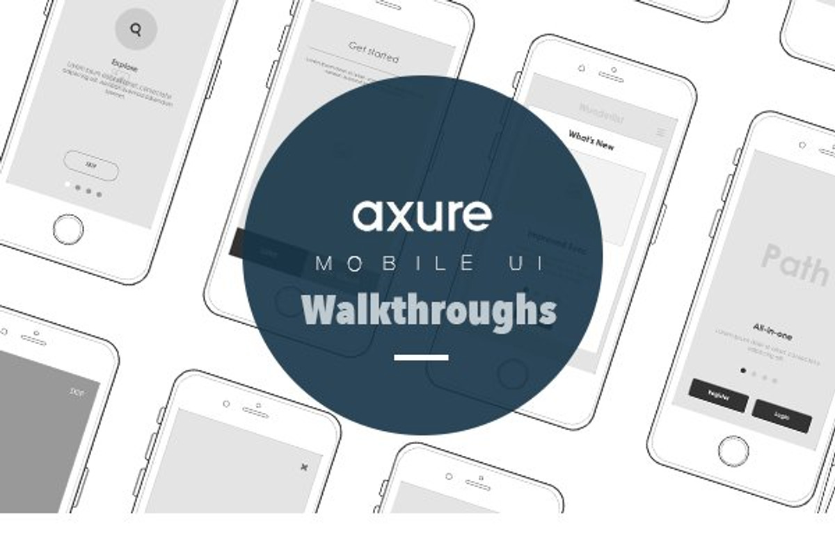 Axure Mobile UI for walkthroughs, a Wireframe Template by Humble UX