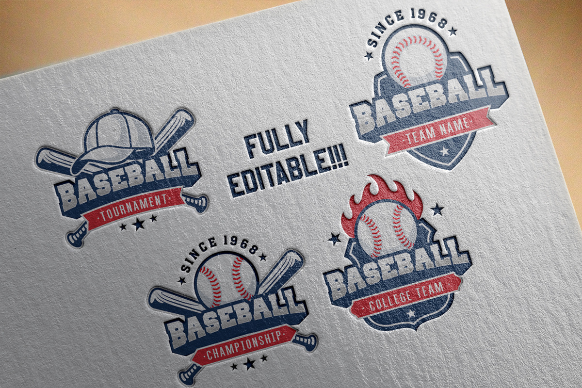 Vector Editable Baseball Logos 2, a Branding & Logo Template by Pingebat