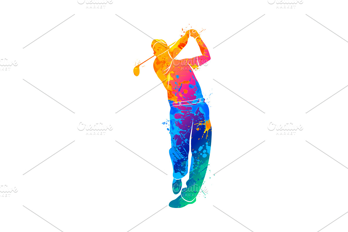Abstract golf player, a Sport Illustration by 3D Tai