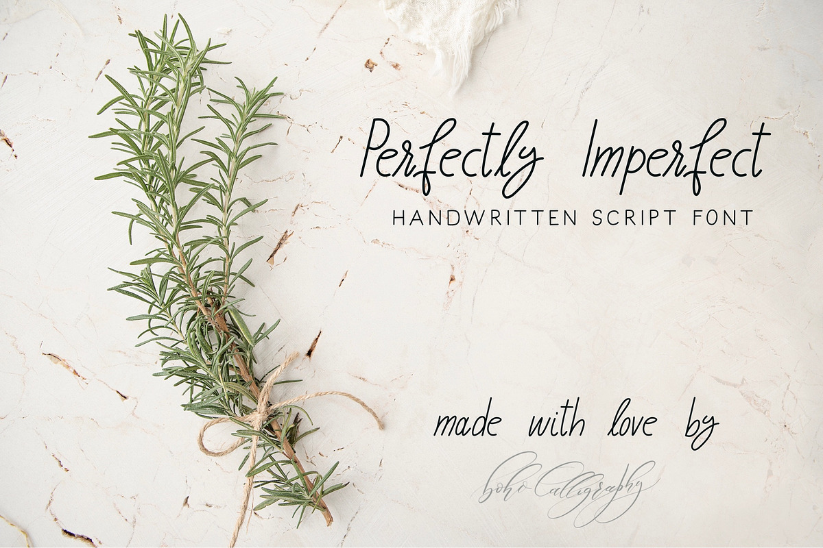 Perfectly Imperfect - Handmade font, a Script Font by BohoCalligraphy