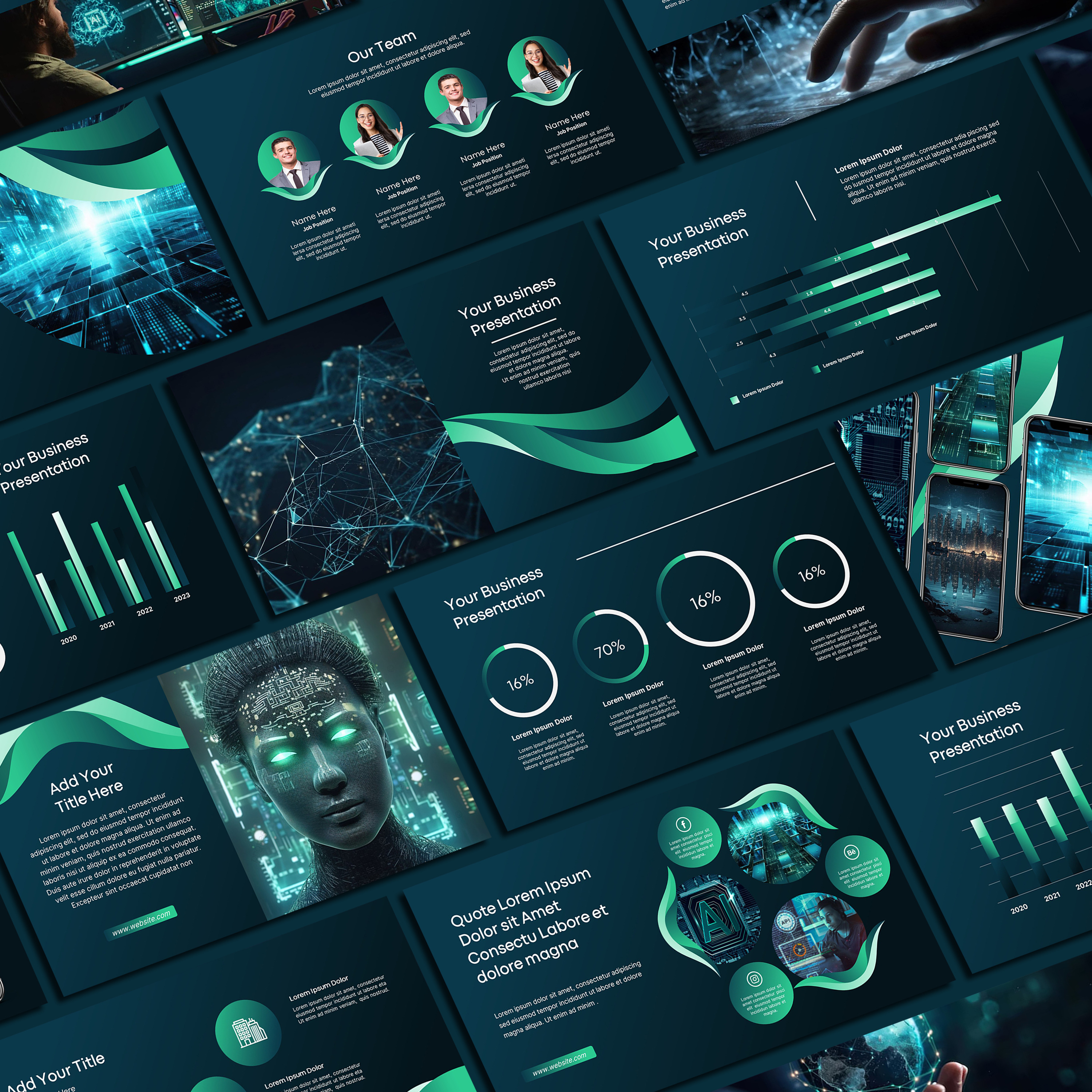 Futuristic Green Powerpoint Template, a Presentation Template by SKY ...
