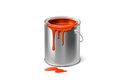 Paint Dripping Down From Bucket, a Decorative Illustration by pikepicture