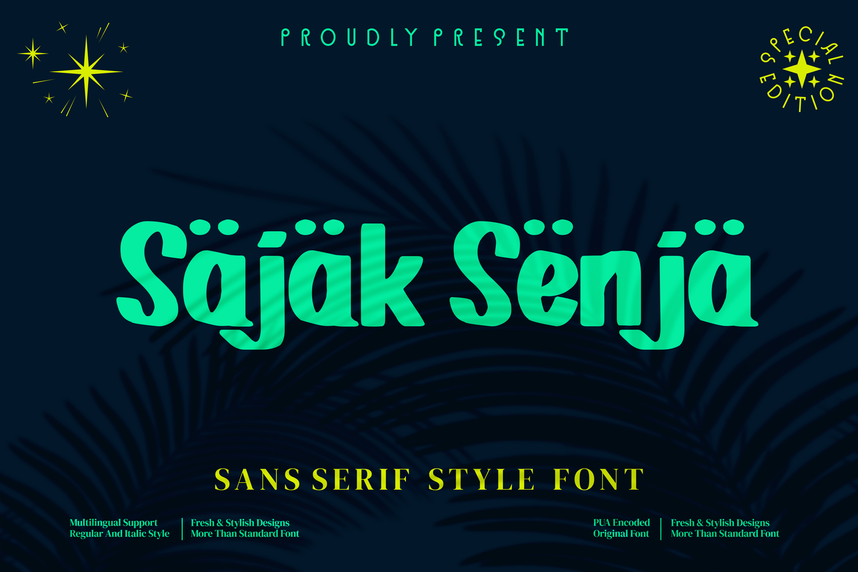 Sajak Senja - Sans serif style font, a Sans Serif Font by mahstudios