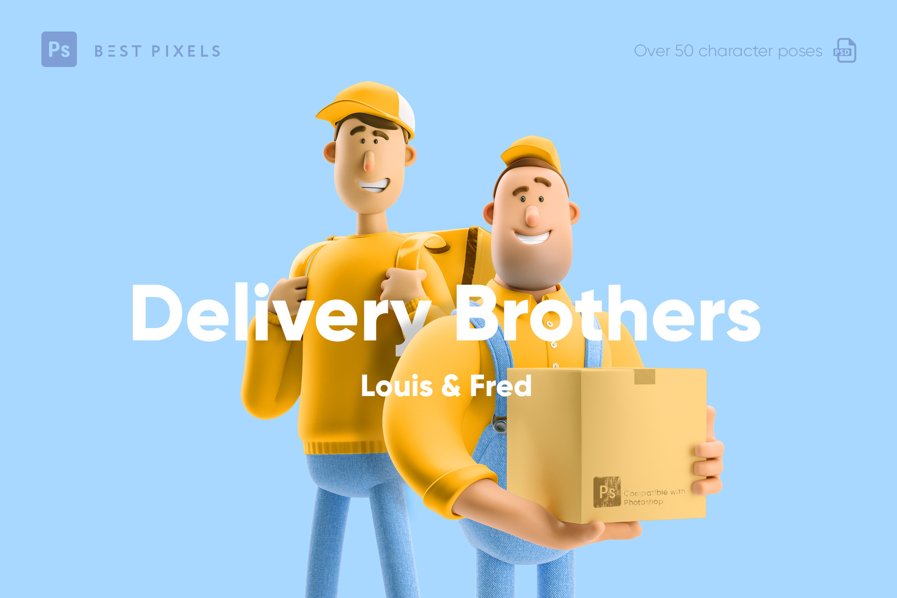 Delivery Brothers Set, a Food Illustration by Best Pixels™