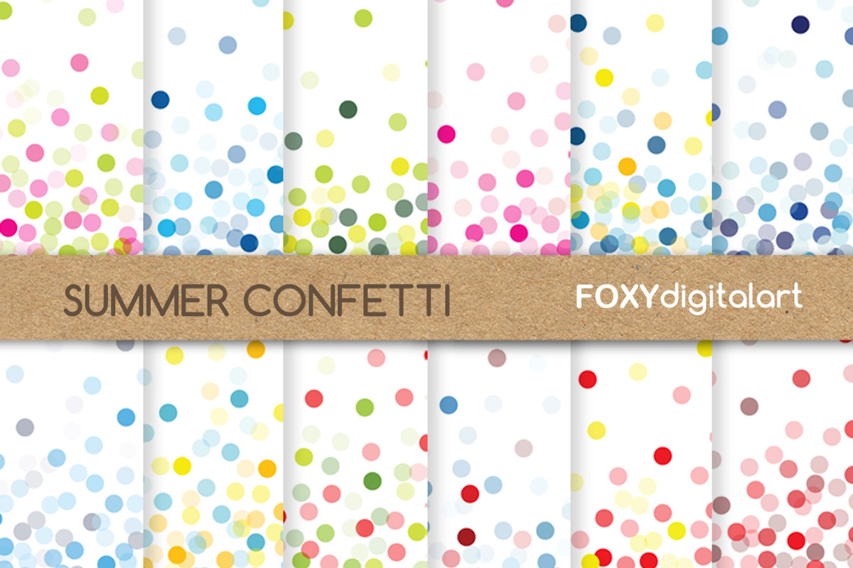 Confetti Digital Paper Pack, a Pattern Graphic by FOXYdigitalart ...
