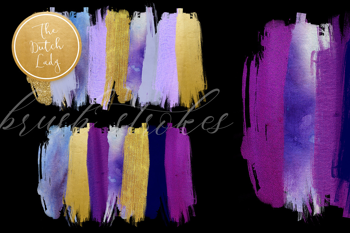 Vertical Brush Stroke Clipart Set, an Illustration by The Dutch Lady ...