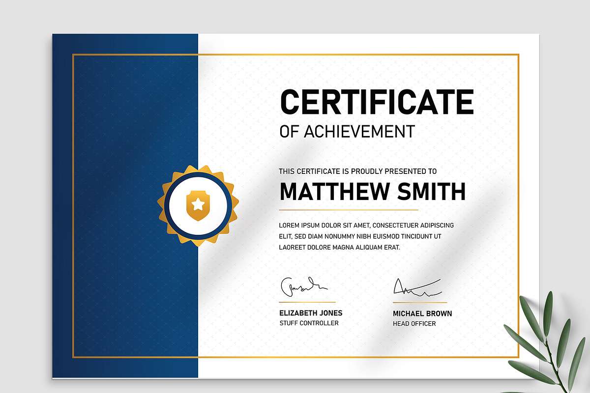 Award Certificate Layout