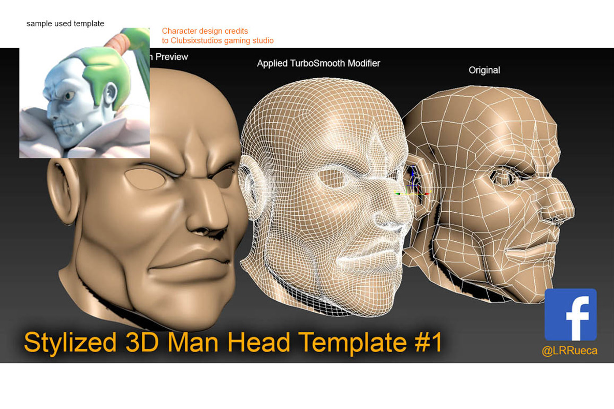 Low Poly Head Templates Pack, a Characters & Person 3D Model by LomellRueca