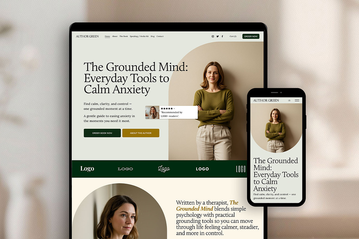 Minimalist Author Squarespace Design